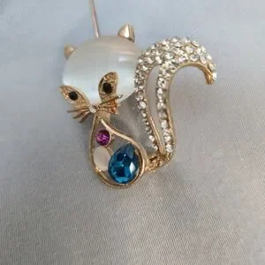 Jewelry | Vintage Cat Brooch With Coloured Stones | Poshmark